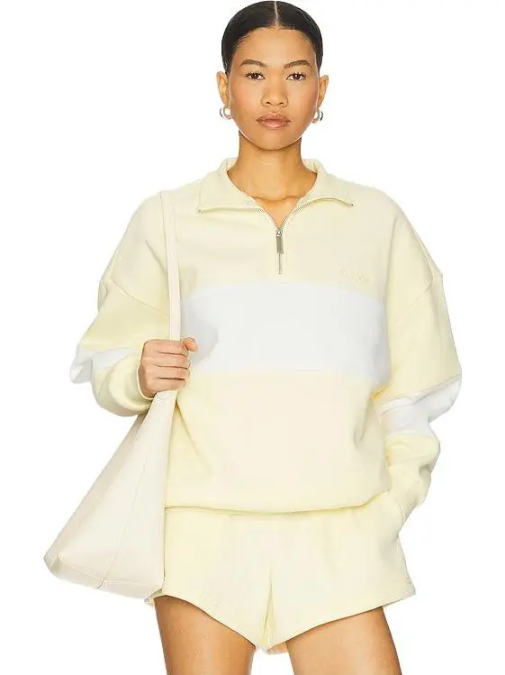 SEROYA Asbury Sweatshirt - Pastel Yellow & White