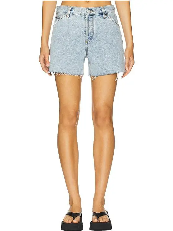 Still Here Cut Off Denim Shorts - Vintage Blue