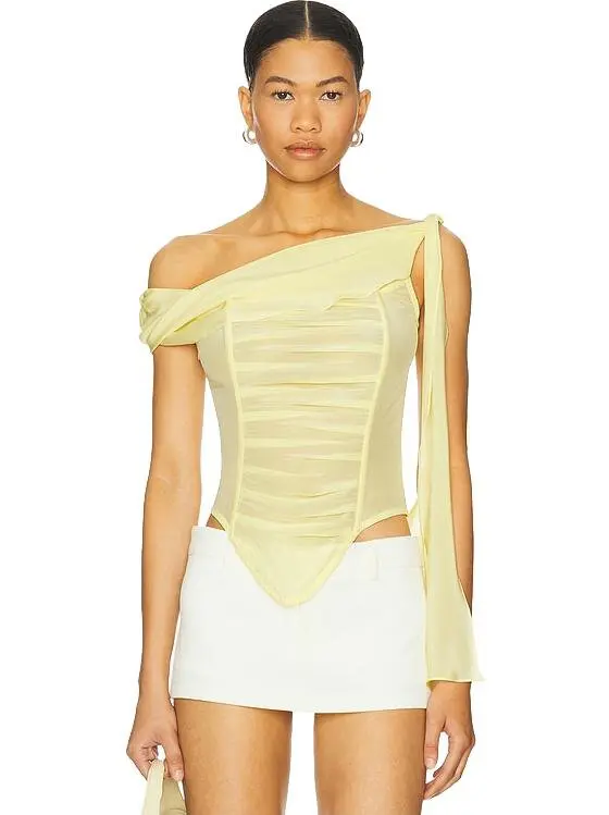 KIM SHUI Chiffon Top - Pastel Yellow