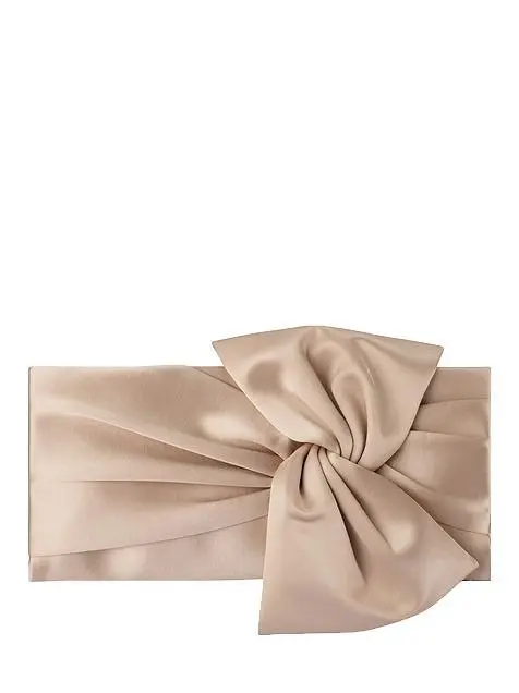 OLGA BERG Chloe Tie Front Clutch - Natural