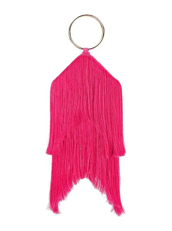 OLGA BERG Jamie Fringed Bag - Fuchsia