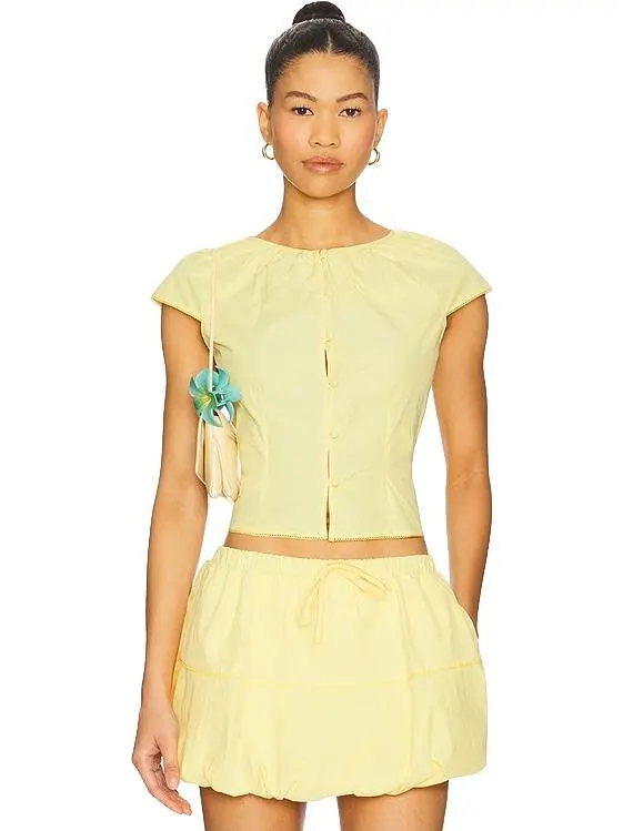 Amanda Uprichard X Revolve Pinto Top - Yellow