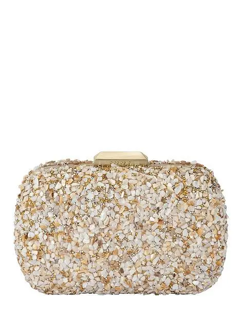 OLGA BERG Savannah Pebble Clutch - Neutral