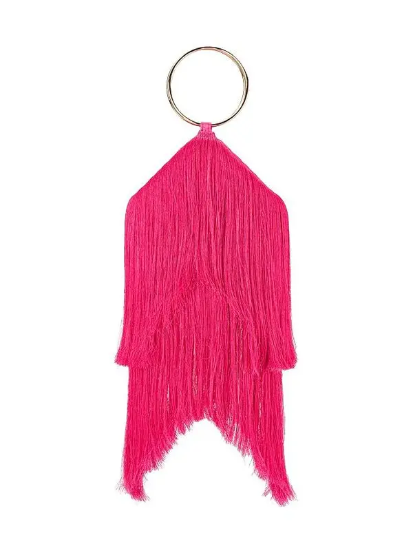 OLGA BERG Jamie Fringed Bag - Fuchsia