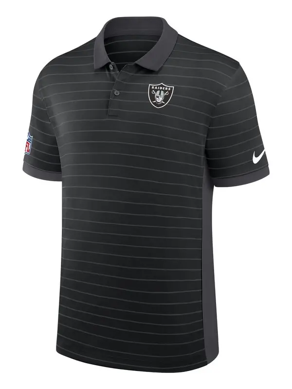 Nike Las Vegas Raiders Sideline Victory Stripe Dri-fit Nfl Polo - Black