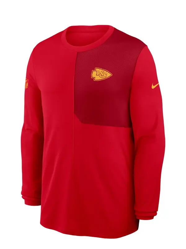 Nike Kansas City Chiefs Sideline Coach Dri-fit Nfl Long-sleeve Top - Red