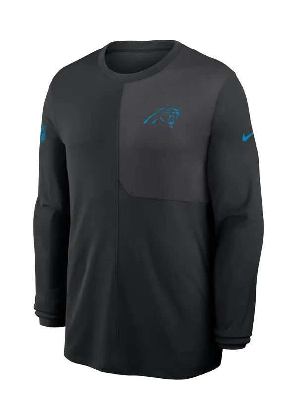Nike Carolina Panthers Sideline Coach Dri-fit Nfl Long-sleeve Top - Black