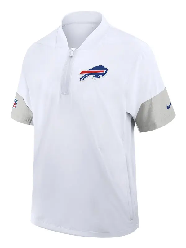 Nike Buffalo Bills Sideline Coach Nfl 1/2-zip Short-sleeve Jacket - White