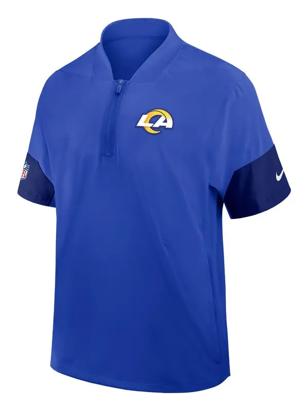 Nike Los Angeles Rams Sideline Coach Nfl 1/2-zip Short-sleeve Jacket - Blue