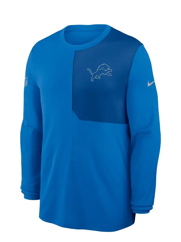Nike Detroit Lions Sideline Coach Dri-fit Nfl Long-sleeve Top - Blue