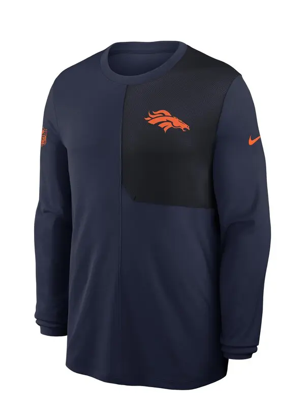 Nike Denver Broncos Sideline Coach Dri-fit Nfl Long-sleeve Top - Blue