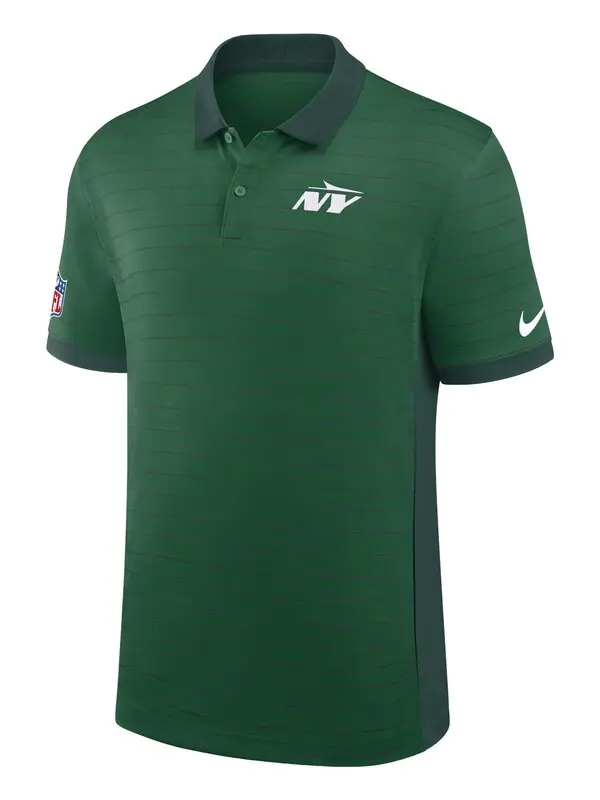 Nike New York Jets Sideline Victory Stripe Dri-fit Nfl Polo - Green