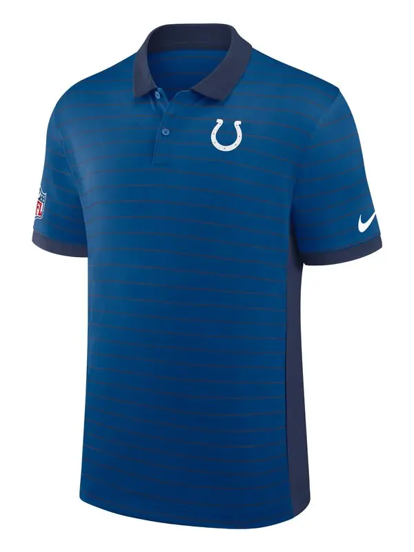 Nike Indianapolis Colts Sideline Victory Stripe Dri-fit Nfl Polo - Blue