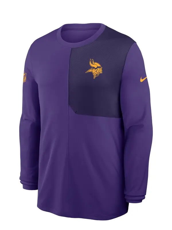 Nike Minnesota Vikings Sideline Coach Dri-fit Nfl Long-sleeve Top - Purple