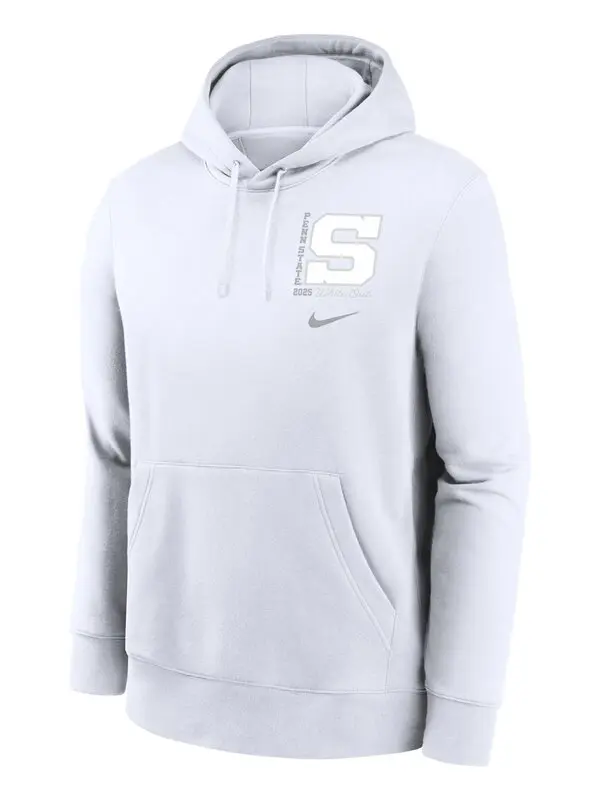 Nike Penn State 2025 Out Club Pullover Hoodie - White