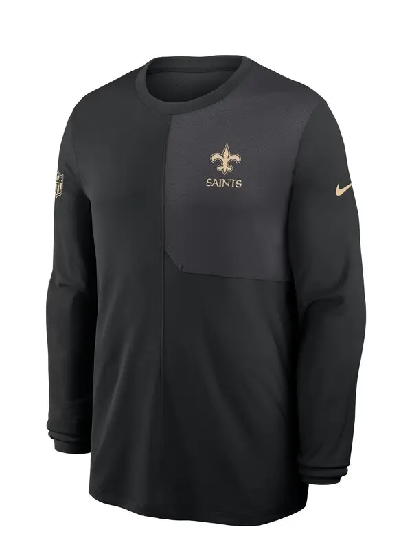 Nike New Orleans Saints Sideline Coach Dri-fit Nfl Long-sleeve Top - Black