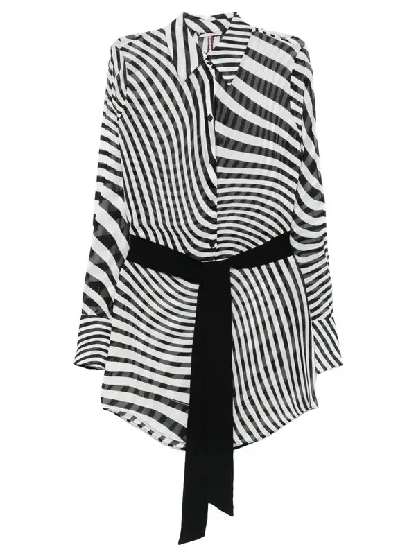 MAISON CLOSE Fever Zebra Print Shirt Dress - Black