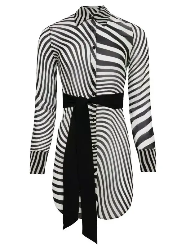 MAISON CLOSE Fever Zebra Print Shirt Dress - Black