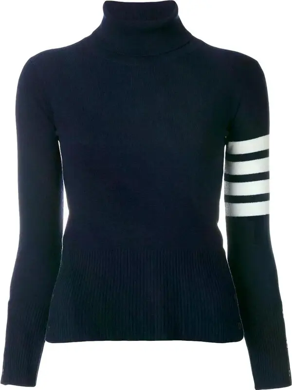 Thom Browne Striped Turtleneck Sweater - Blue