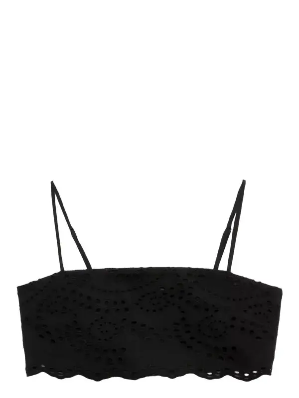 MC2 SAINT BARTH Broderie Anglaise Top - Black