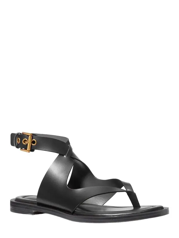 Michael Kors Irene Leather Wrap Sandal - Black