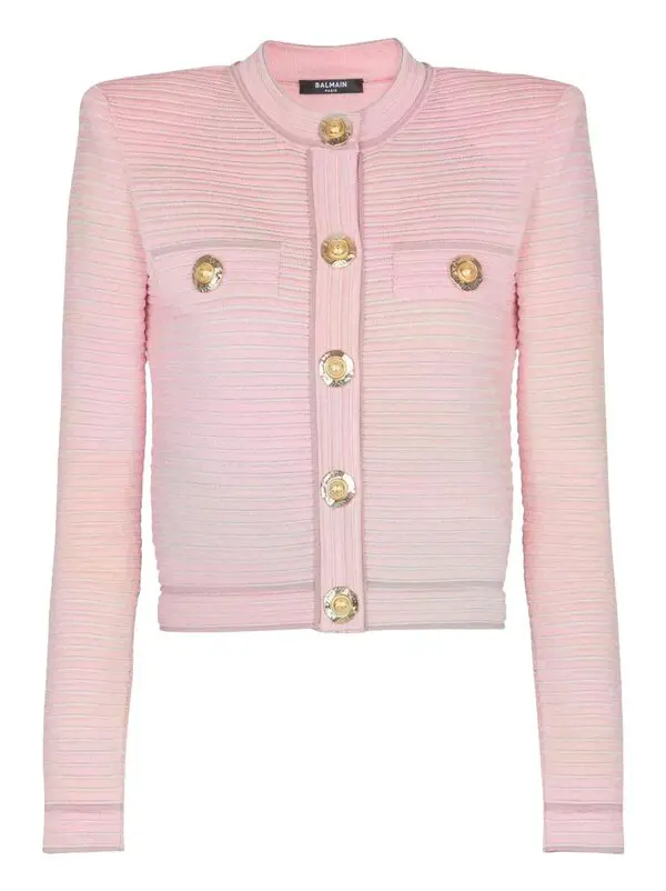 Balmain Cropped Cardigan - Pink
