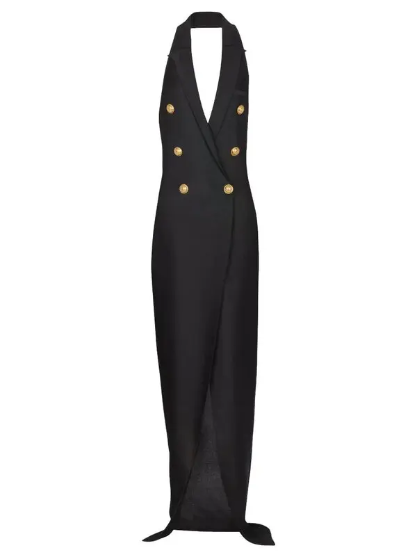 Balmain Halterneck Maxi Dress - Black