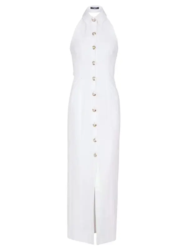 Balmain Poplin Midi Dress - White