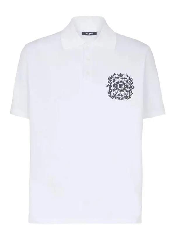 Balmain Logo-print Polo Shirt - White