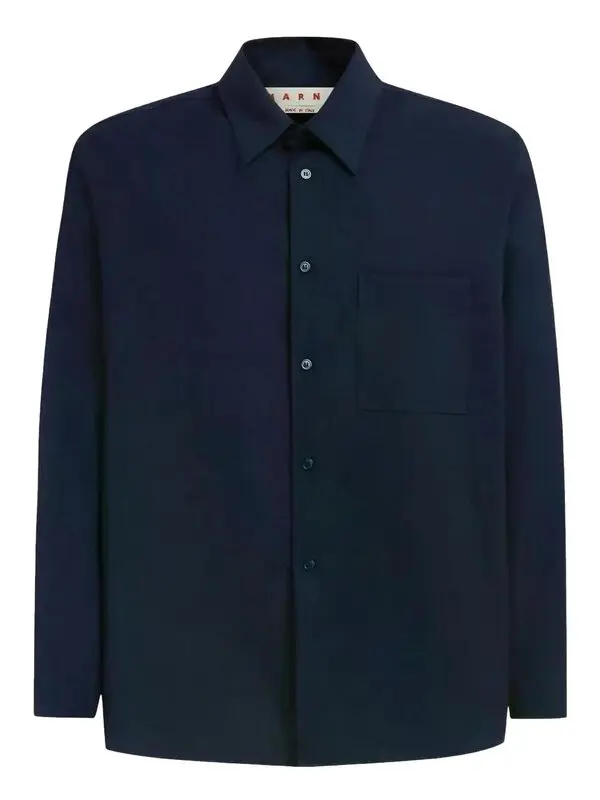Marni Long-sleeved Wool Shirt - Blue