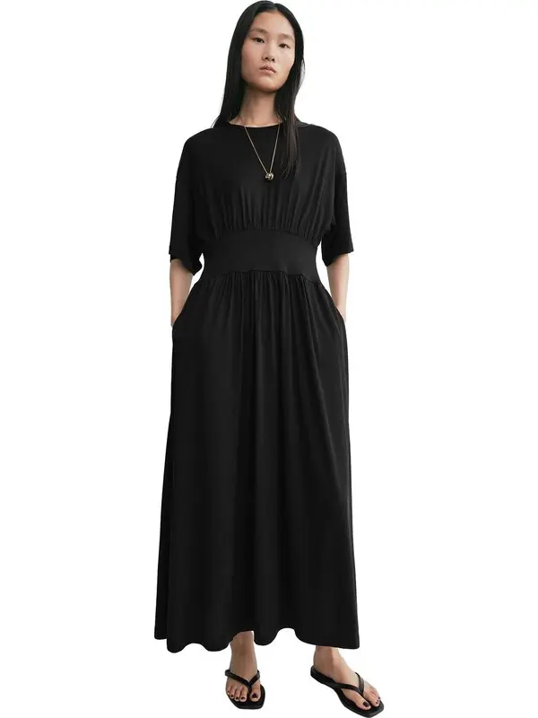 TOTÊME Cotton Silk Tee Dress - Black