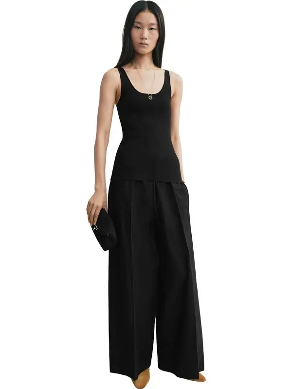 TOTEME Wide Leg Trousers - Black