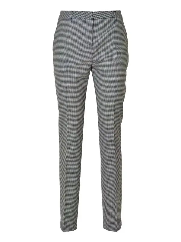 TONELLO Checked Wool Trousers - Grey