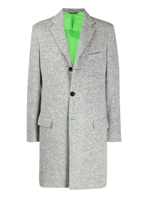 LC23 Fitted Single-breasted Coat - Grey