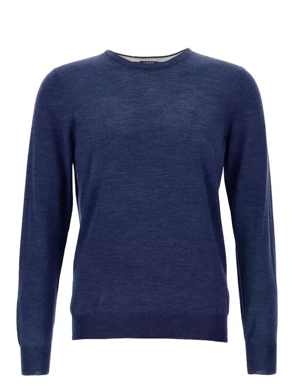 BARBA NAPOLI Long-sleeved Crew-neck Sweater - Blue