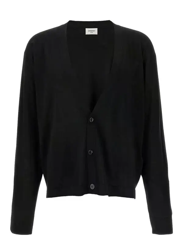 Saint Laurent Wool Cardigan - Black