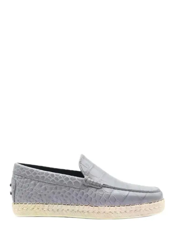 TOD'S Leather Espadrilles - Grey