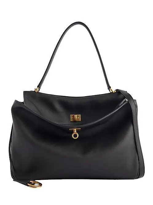 Balenciaga Rodeo Medium Leather Top-handle Bag - Black