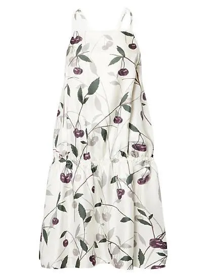 Stella McCartney Cherry-print Silk Mini Dress - Cream