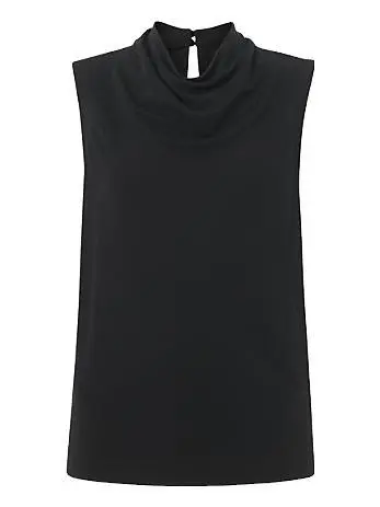 Whistles Cowl-neck Sleeveless Top - Black
