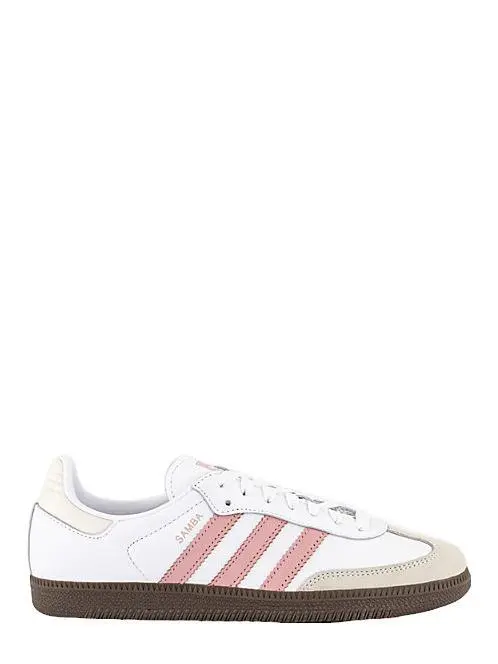 Adidas Samba Og Logo-print Leather Low-top Trainers - White Wonder Mauve Off W