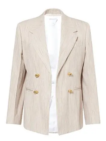 Bottega Veneta Knot Notch-lapels Woven Blazer - Grey Putty