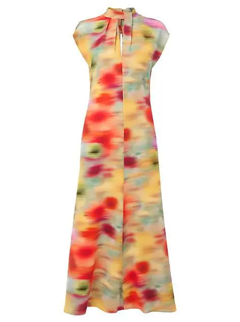 Whistles Floral Print Stretch-woven Midi Dress - Multi-coloured