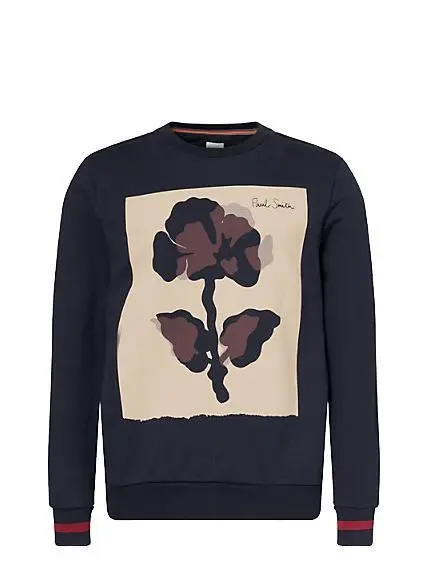 Paul Smith Regular-fit Graphic-print Cotton-jersey Sweatshirt - Very Dark Navy