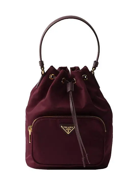 Prada Re-nylon Bucket Bag - Burgundy