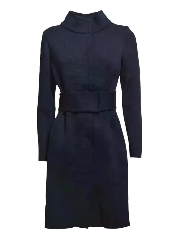 CHARLOTT Belted Tailored Coat - Blue