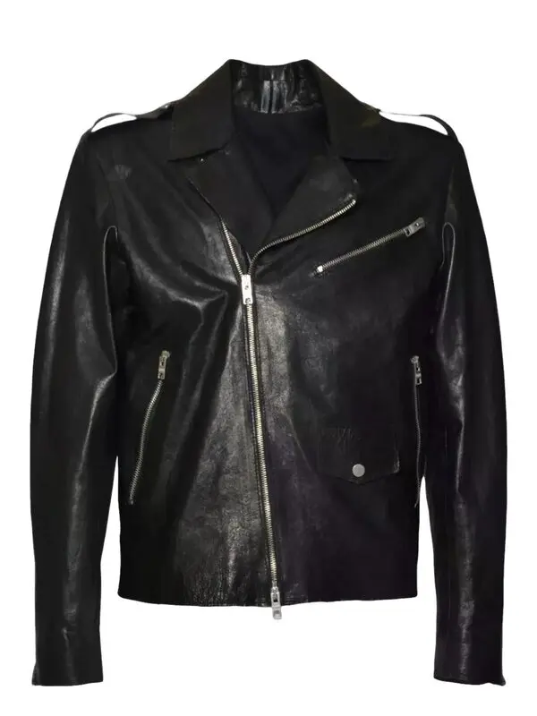 DFOUR Biker Leather Jacket - Black