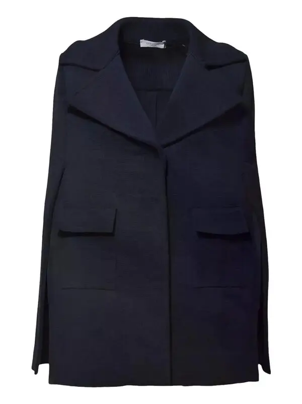 CHARLOTT Wide-lapels Cape - Blue