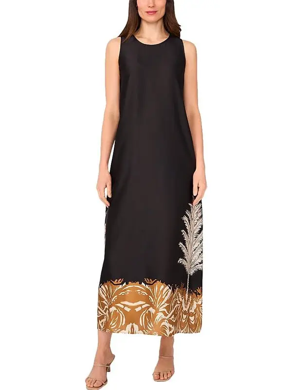 Vince Camuto Border Print Maxi Dress - Rich Black