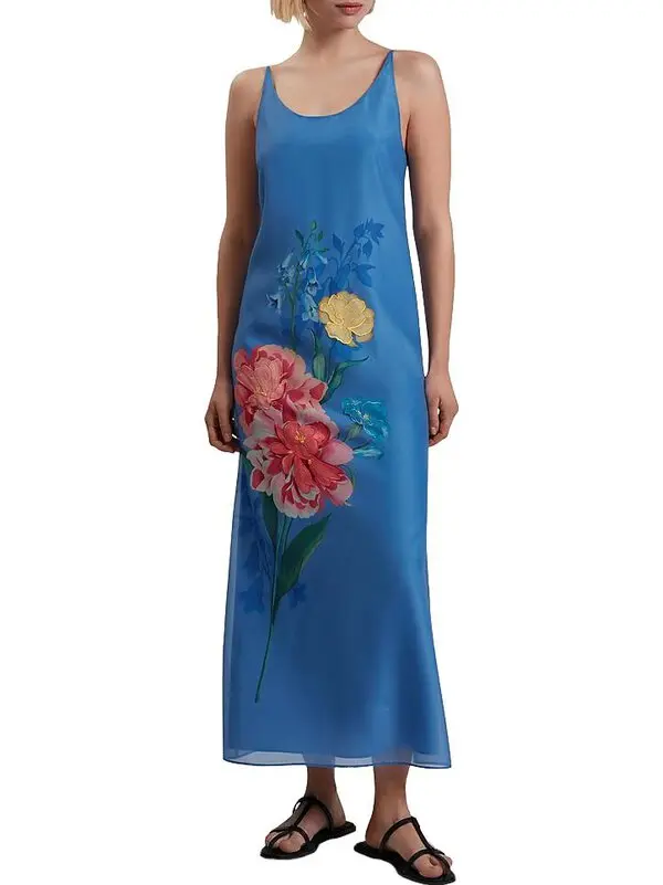 Ted Baker London Fayda Floral Maxi Dress - Mid Blue
